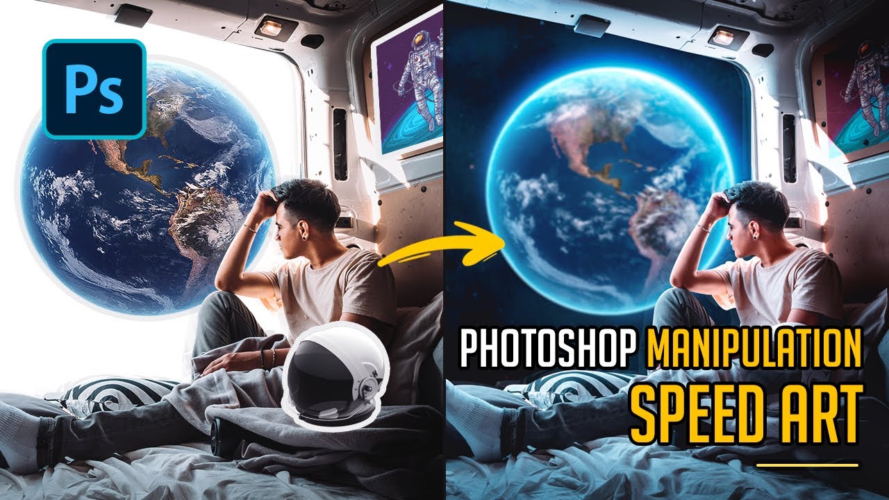 Space Photoshop Manipulation Tutorial Speed Art + PSD File - YouTube