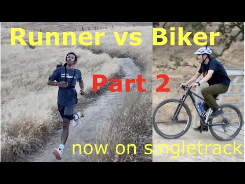 Runner VS Biker on Singletrack. Who Wins? - YouTube