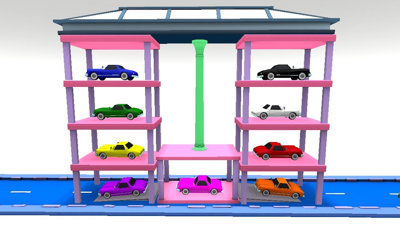 Car Parking With Lift | Learn Colors for Children With 3D Vehicle ...