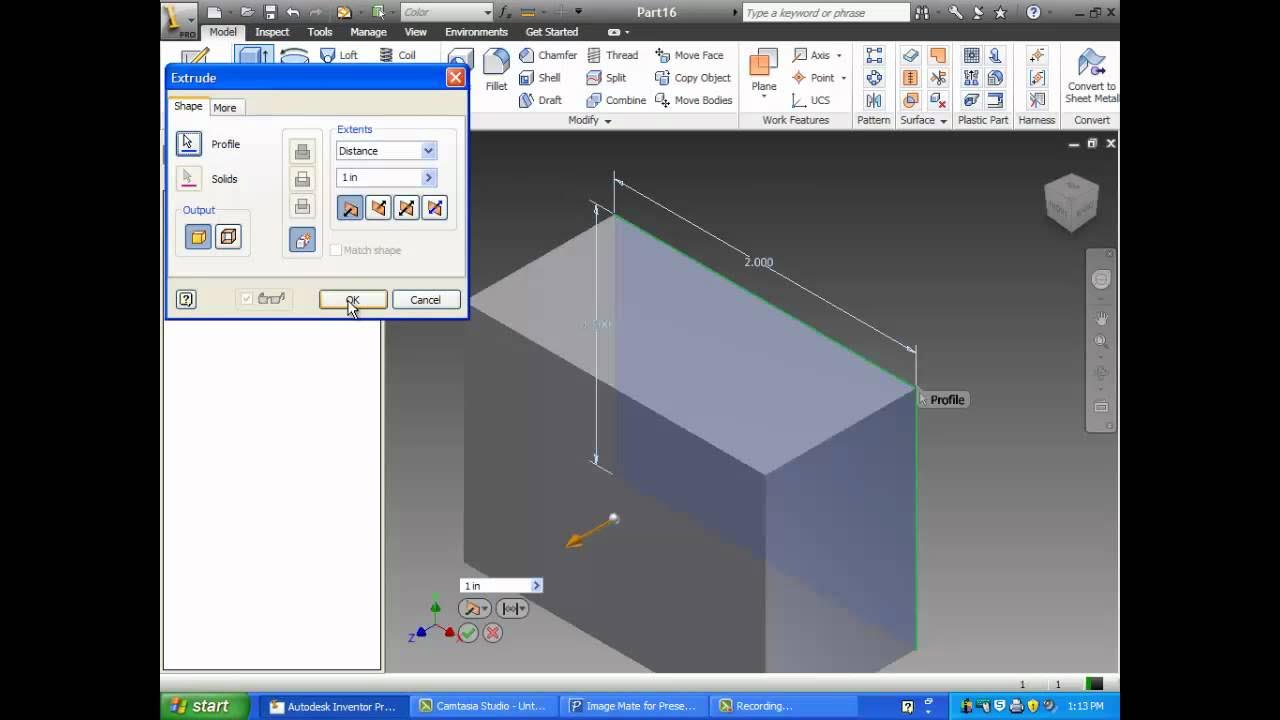 AutoDesk Inventor Lesson 02 - YouTube