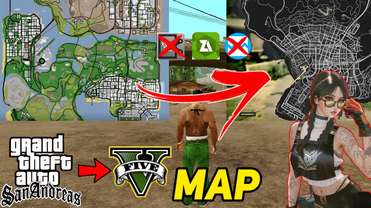 How to Add GTA 5 MAP MOD in GTA SA Android | GTA V MAP MOD | gta 5 ka ...
