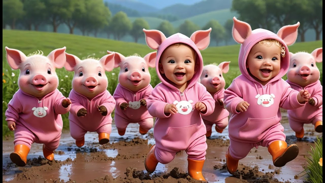 Little Pigs Dancing in Mud Meadow | Fun Dance Song for Kids | Playful ...