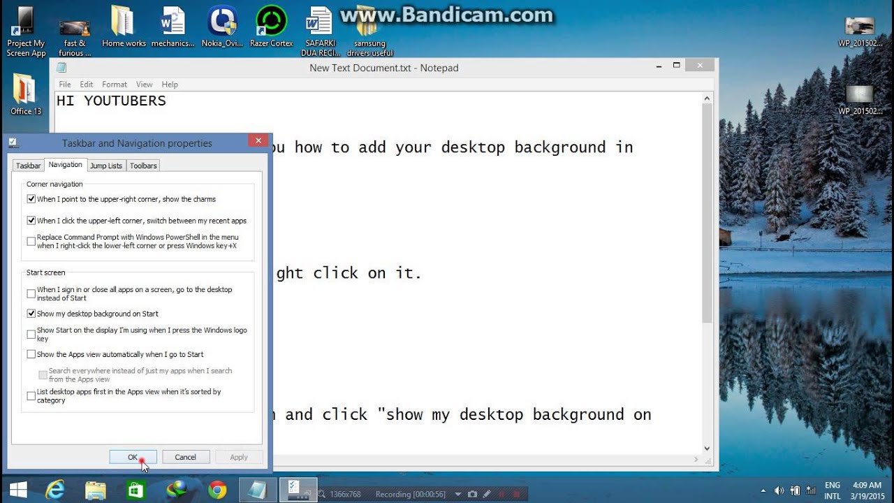 How To add Desktop background in Windows 8 or 8.1 - YouTube