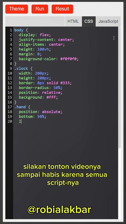 Membuat Jam Digital dg HTML ,CSS dan Javascript #html #css #javascript #programmer #robialakbar ...