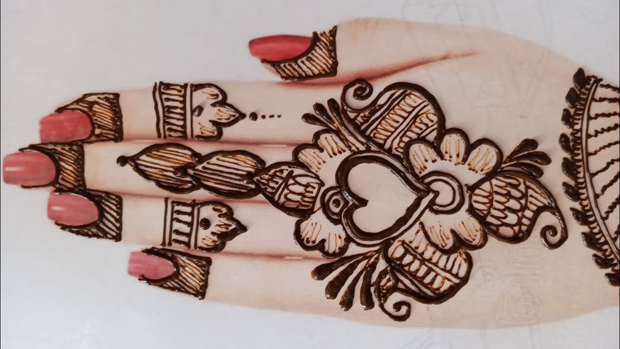 Very Simple Heart Shape Mahandi Design/Easy henna mehndi design/mahdi ...