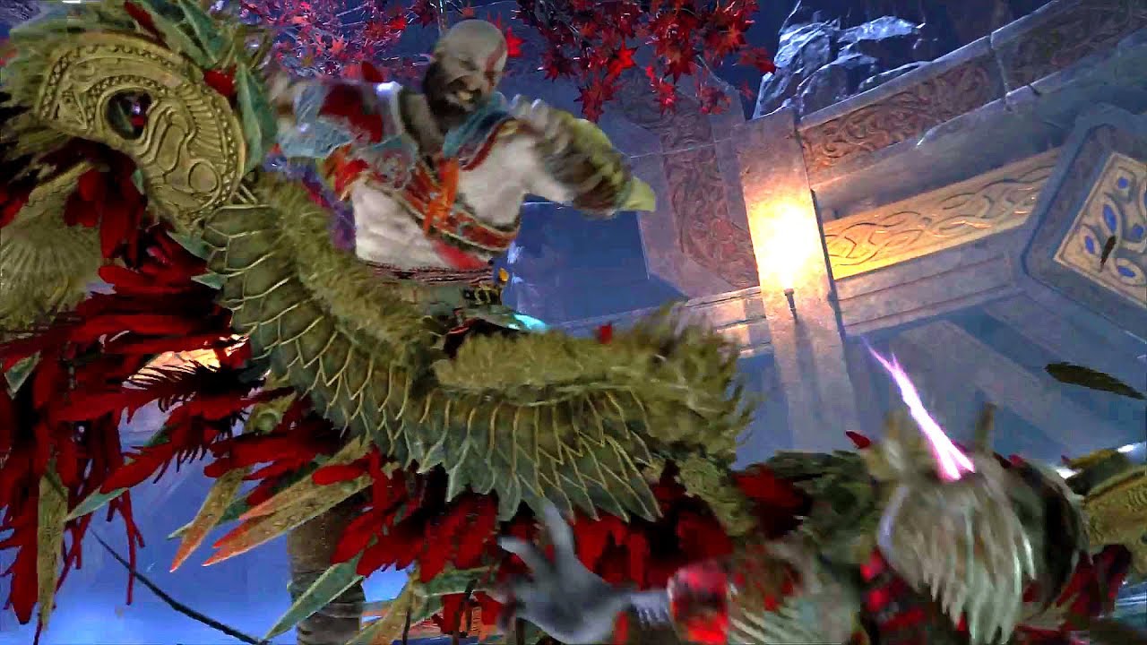 God of War PS4 - Valkyrie Geirdriful Boss Fight (Foothills) - YouTube