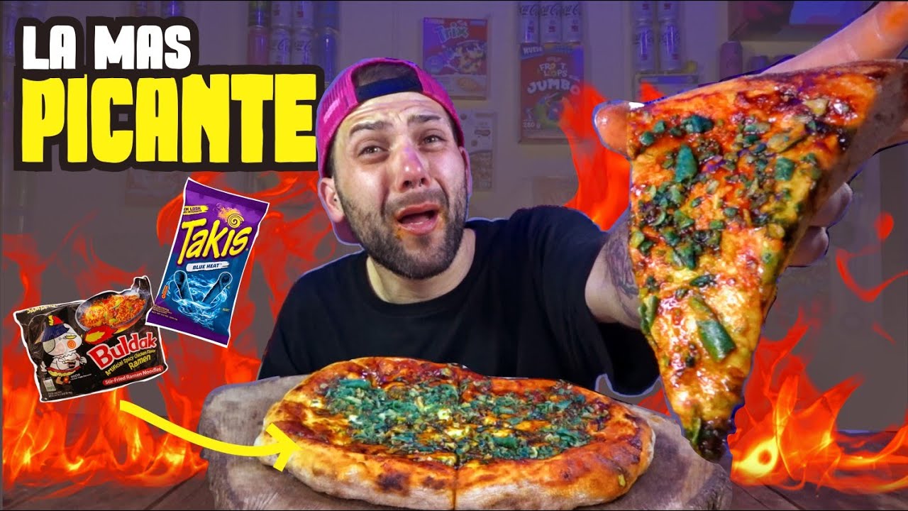 FIRE Noodles y BLUE Takis PIZZA! 🍕 🔥 La MAS PICANTE del Mundo? - YouTube