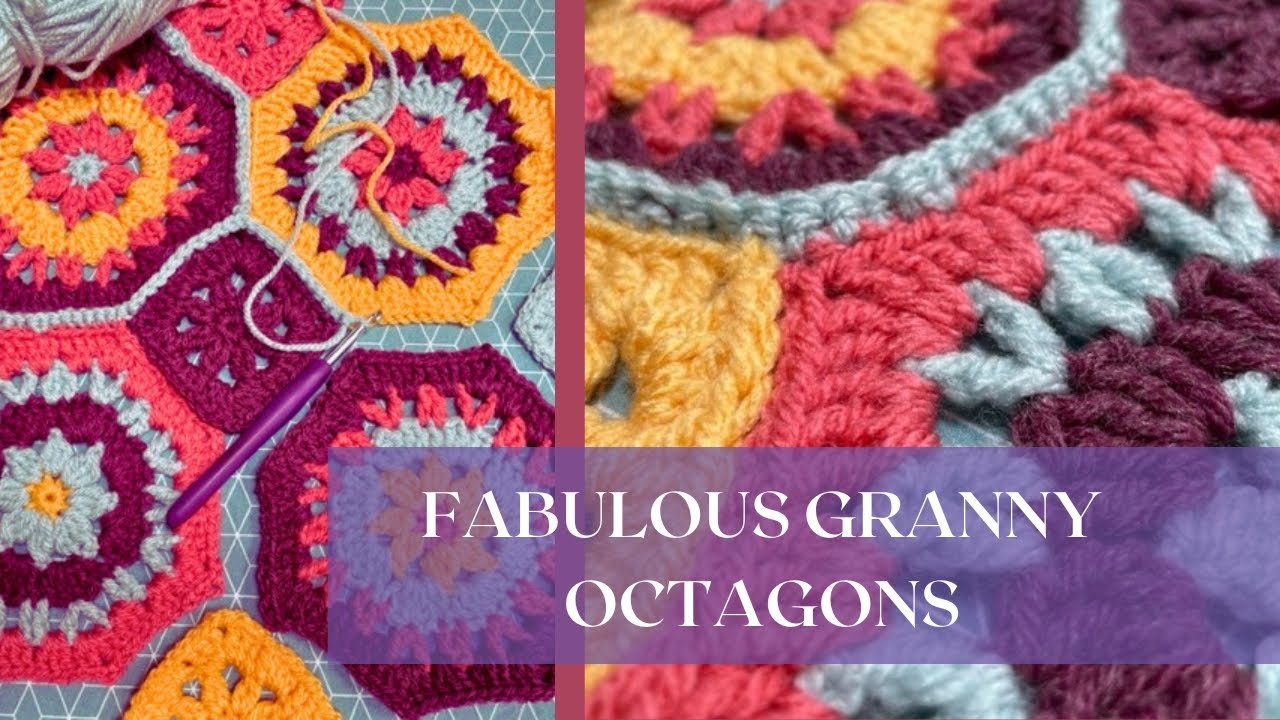 Fabulous Crochet Octagon for a Colourful Blanket (combine with a square ...