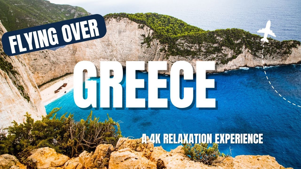 FLYING OVER GREECE- A 4K Relaxation Experience With Stress Relief Music ...