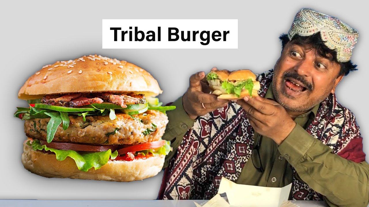 Tribal people try their burger - YouTube
