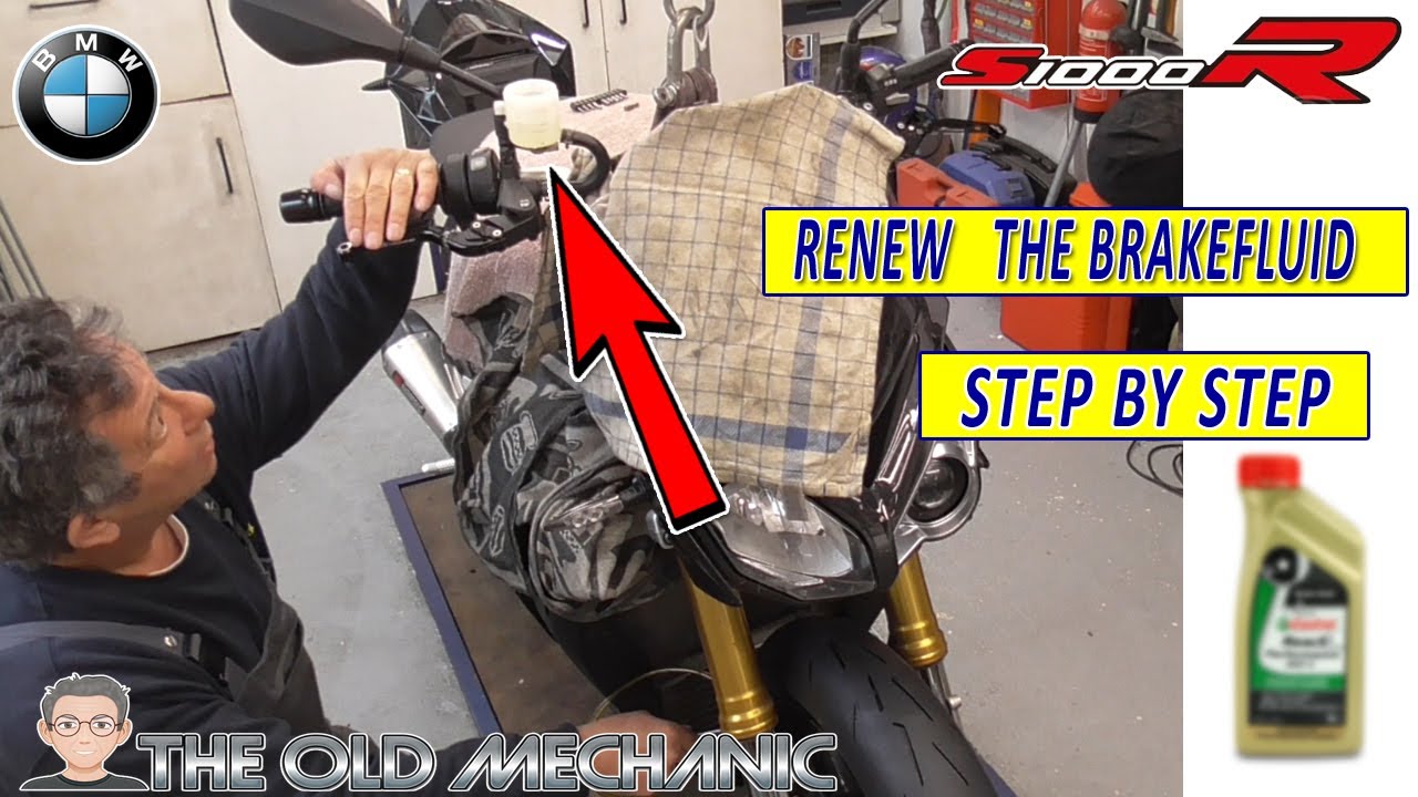 BMW S1000R (2014) FRONT TIRE -- BRAKES PADS--BRAKEFLUID CHANGE {PART-5 ...