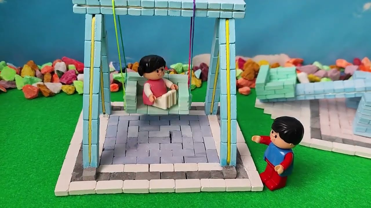 Making a toy swing with miniature bricks - YouTube