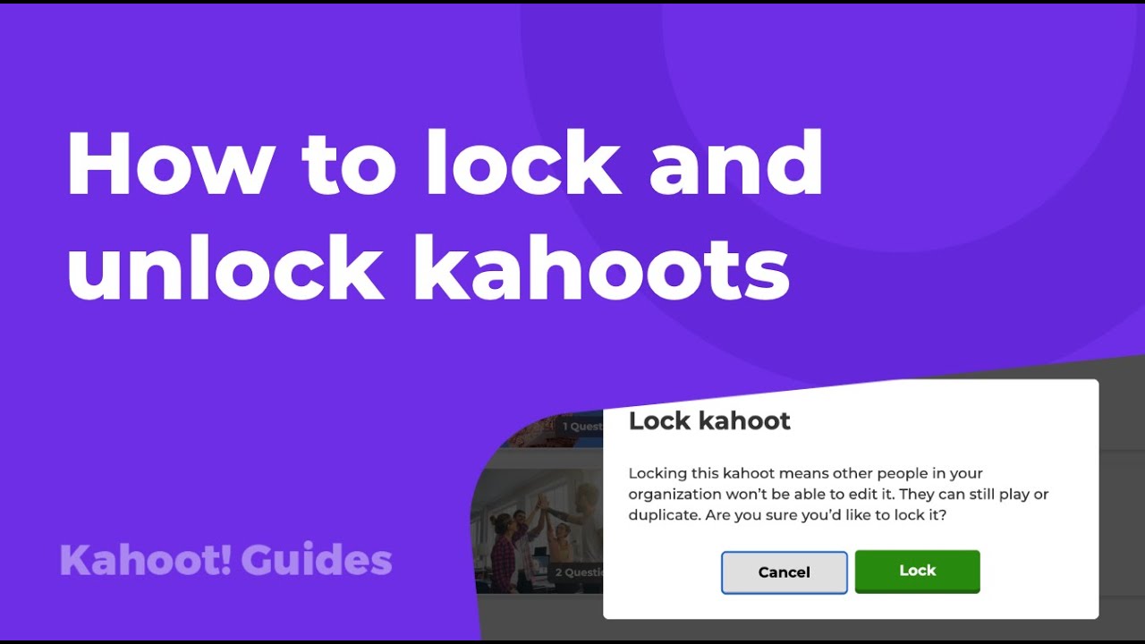 How to lock and unlock kahoots - YouTube