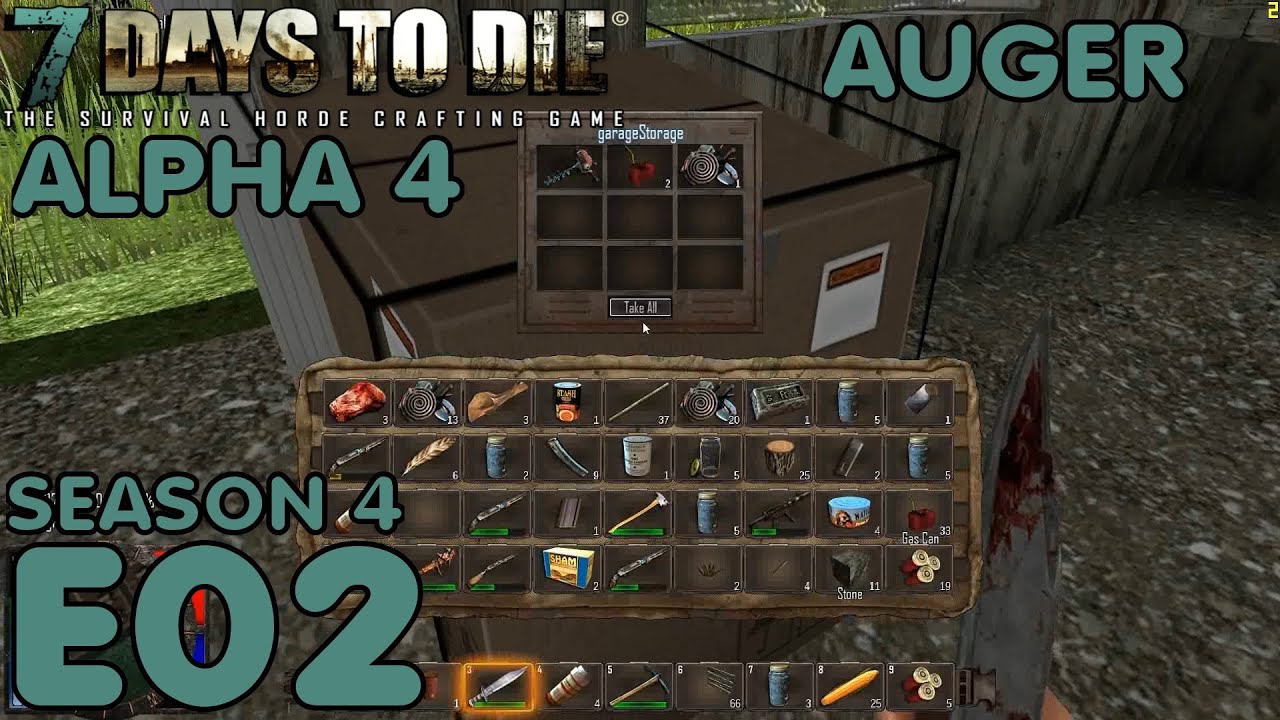 7 Days to Die Let's Play (Alpha 4/S-4) -E02- Auger [Zombie Survival ...