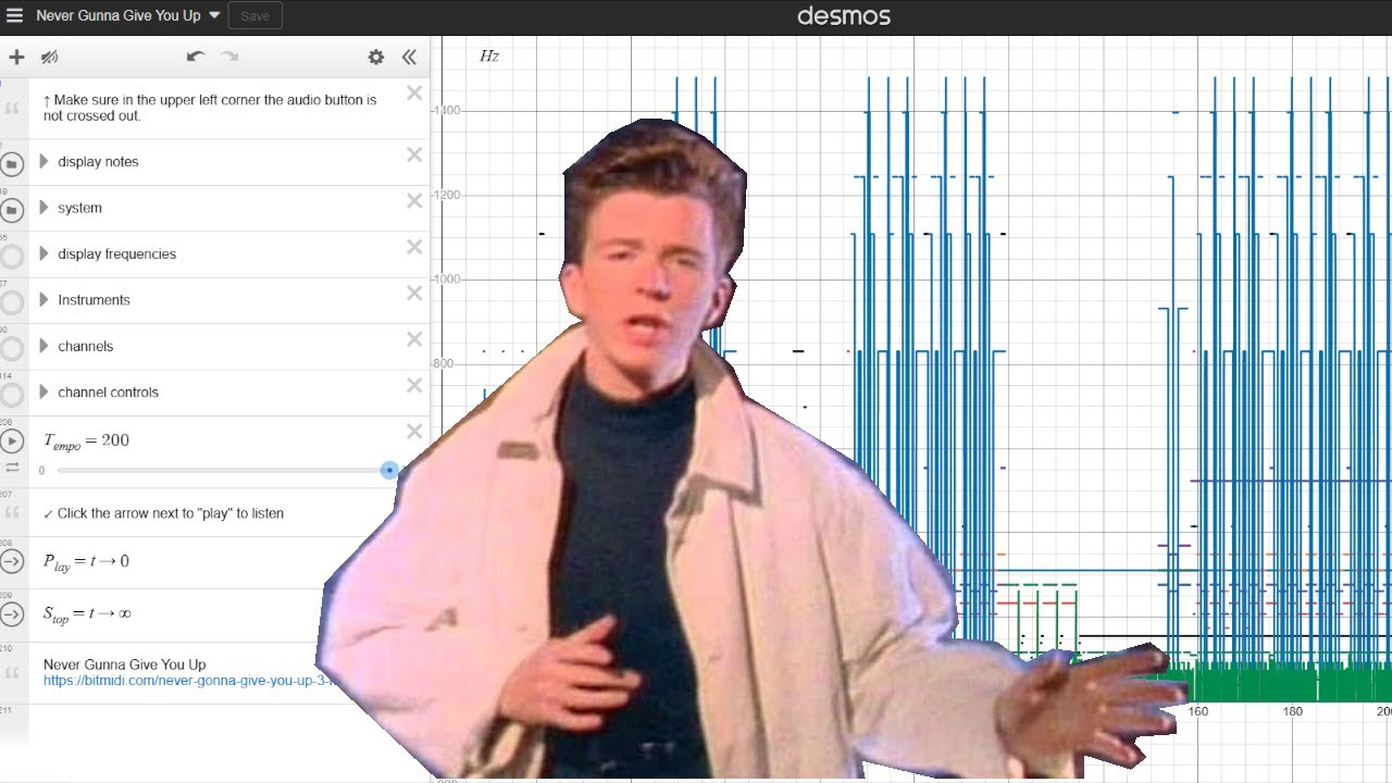 Musical Desmos - Rick Roll - Never Gunna Give You Up - YouTube