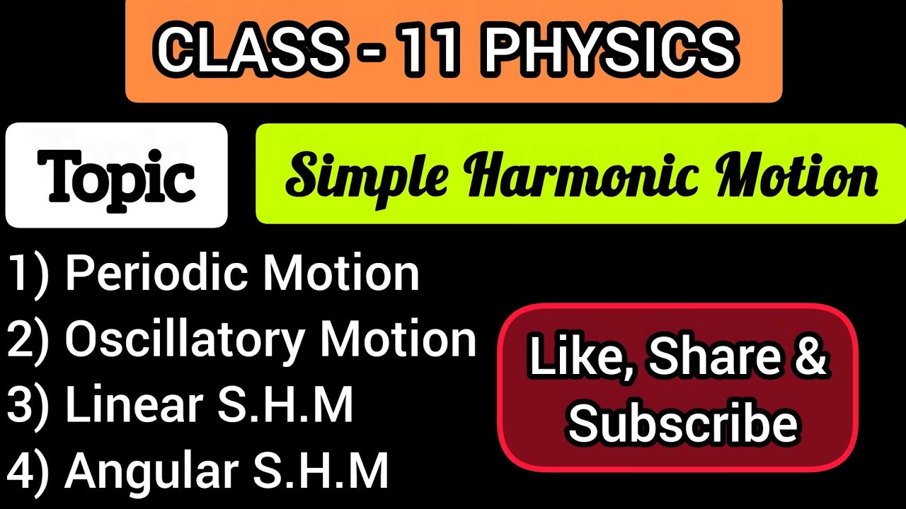 Simple Harmonic Motion Class 11 Physics | #physics - YouTube