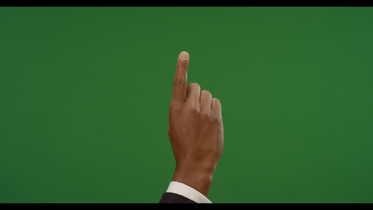 Male finger making swiping gestures on green screen 4K | Green Screen ...