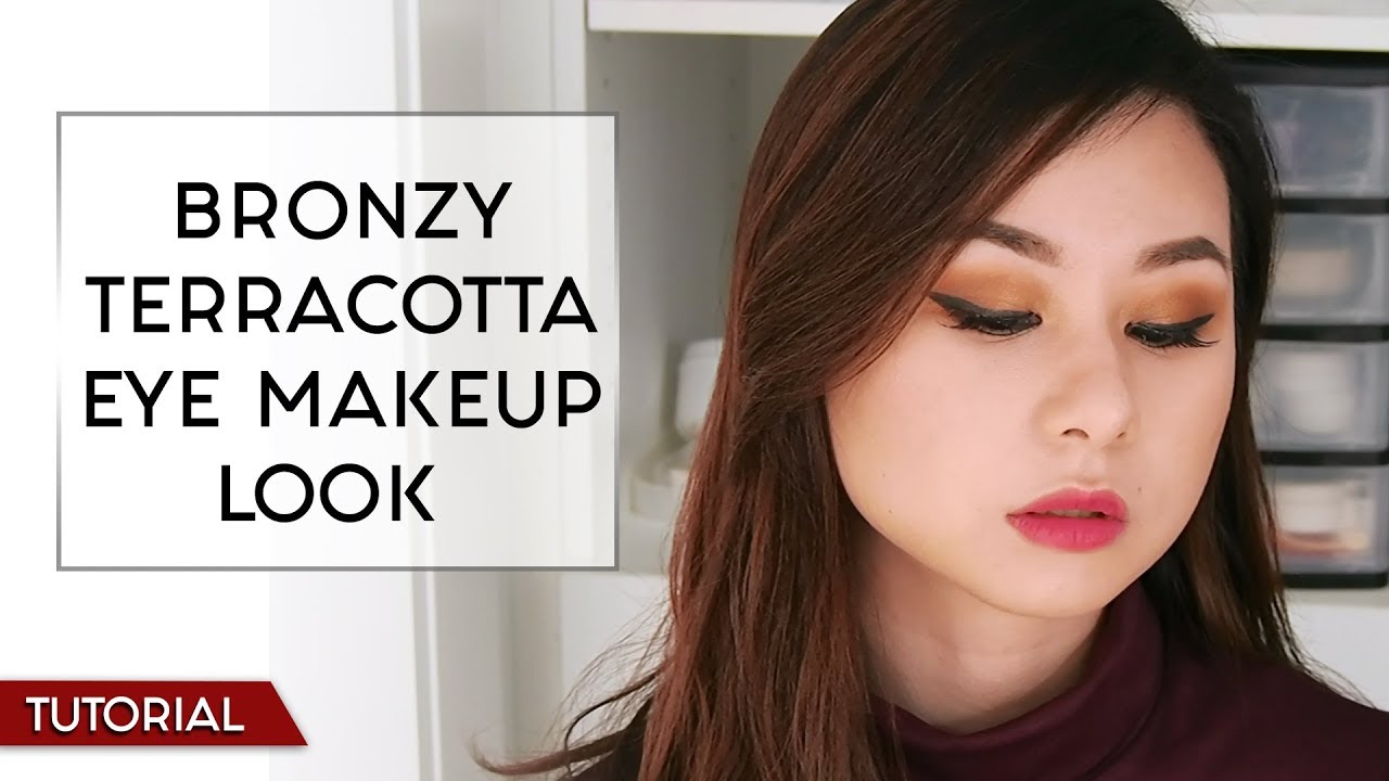 TUTORIAL - Bronzy Terracotta Eye Makeup Look - YouTube