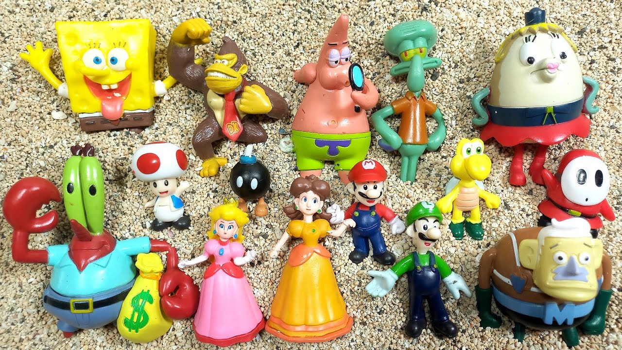 SPONGEBOB SQUAREPANTS,PETRIX,PLANKTON,MARIO,SQUID WARD,MR CRAB,PEARL ...