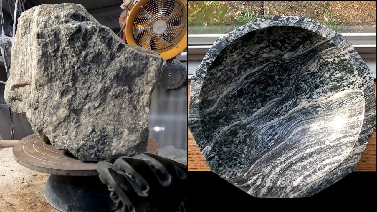 Making A Polished Stone Bowl - YouTube