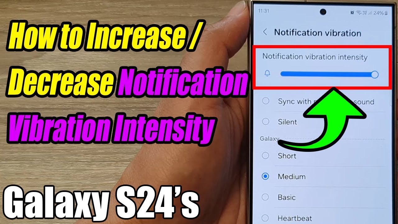 Galaxy S24/S24+/Ultra: How to Increase/Decrease Notification Vibration Intensity - YouTube