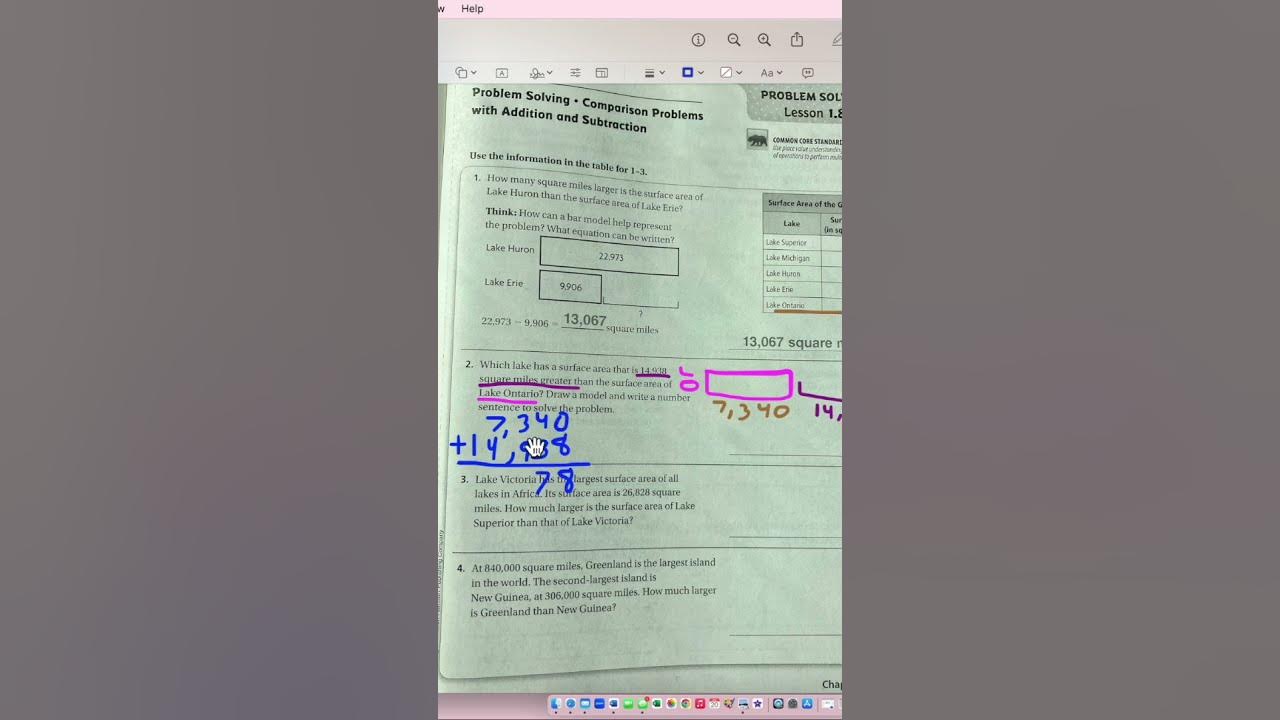 Lesson 1.8 #2 Homework, Go Math! Grade 4 - YouTube