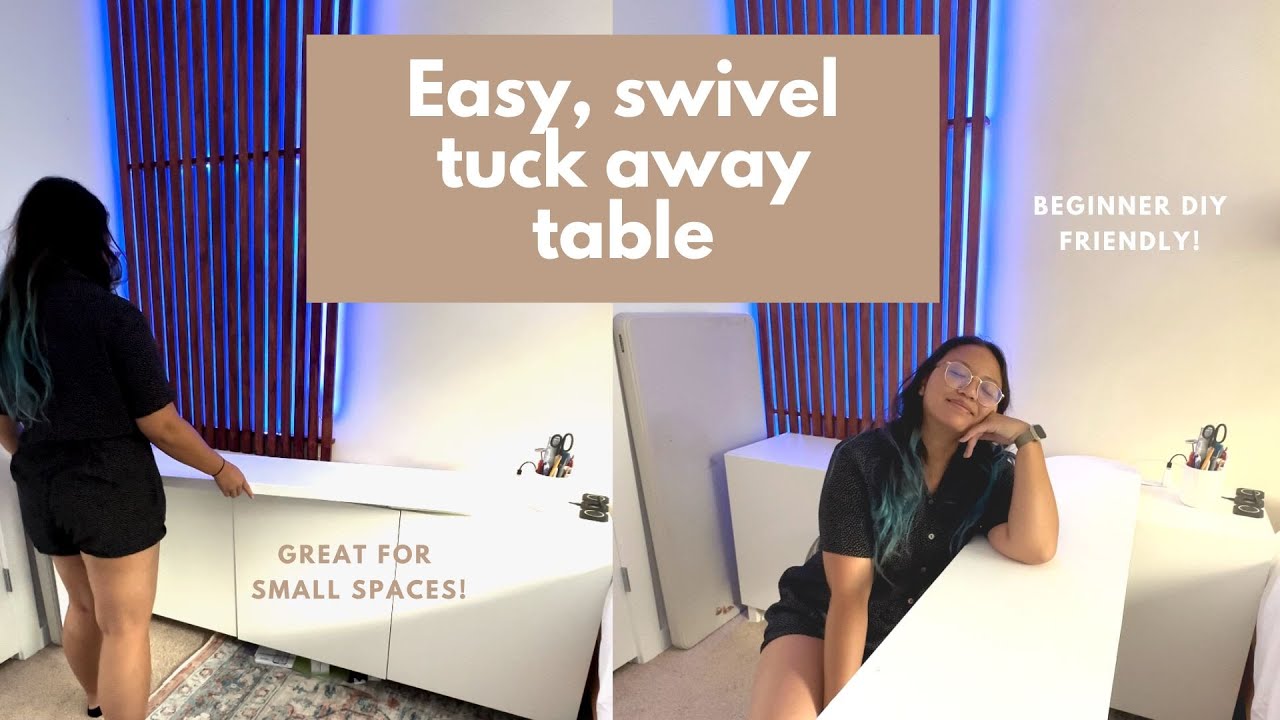 SAVE SPACE and build a table with a LAZY SUSAN? | SMALL SPACE HACKS | BEGINNER DIY FRIENDLY ...