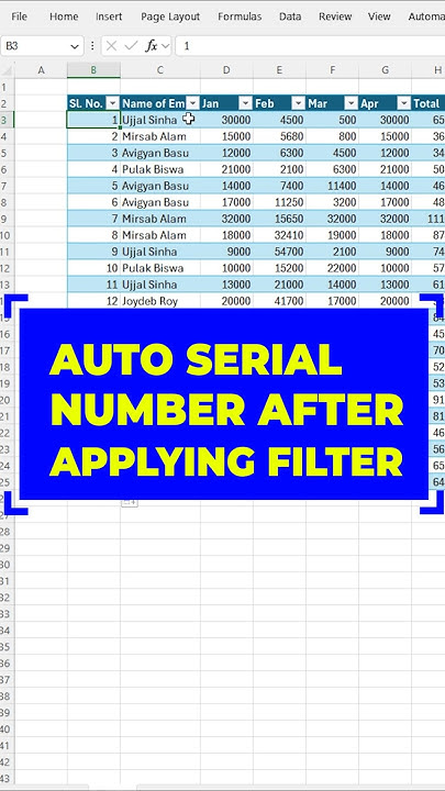 🔥 Auto Serial Numbers After Applying Filters in MS Excel #excelshorts #exceltricks - YouTube