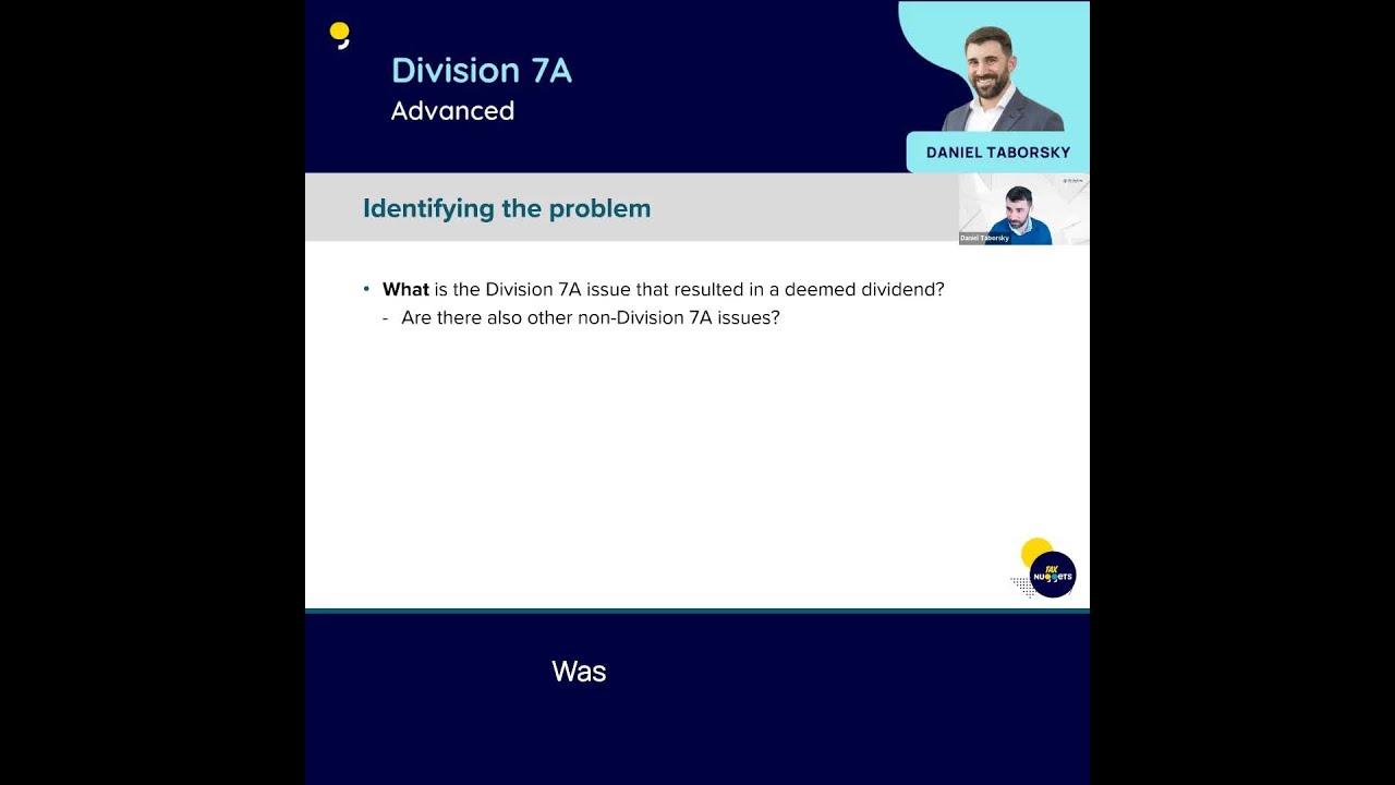 Division 7A - Advanced: Identifying the Problem - YouTube