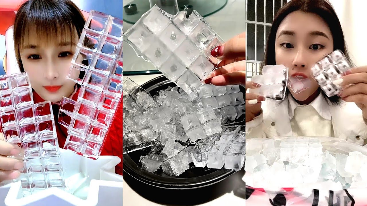 THIN ICE EATING / ICE EATING / ICE CUBE EATING - YouTube