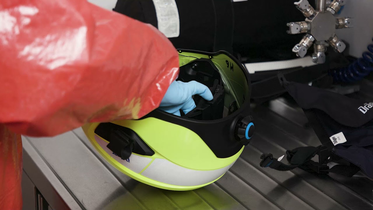 Fire and rescue helmet Dräger HPS® SafeGuard: Cleaning - YouTube