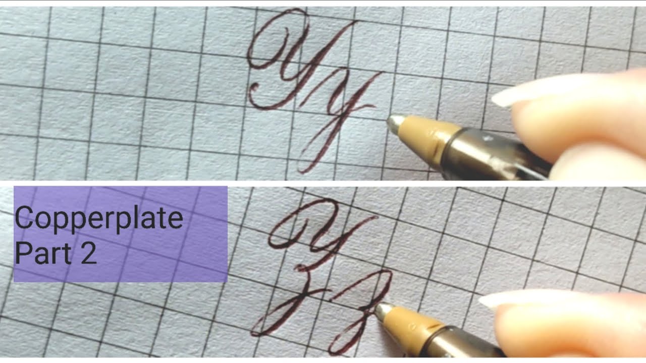 Uppercase and lowercase letters in copperplate(O-Z) | Learn copperplate ...