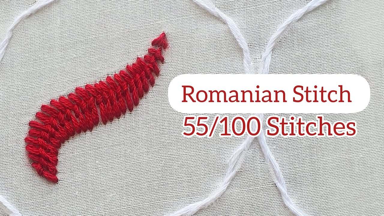 How to Embroider Romanian Stitch:Embroidery for beginners 55/100 ...