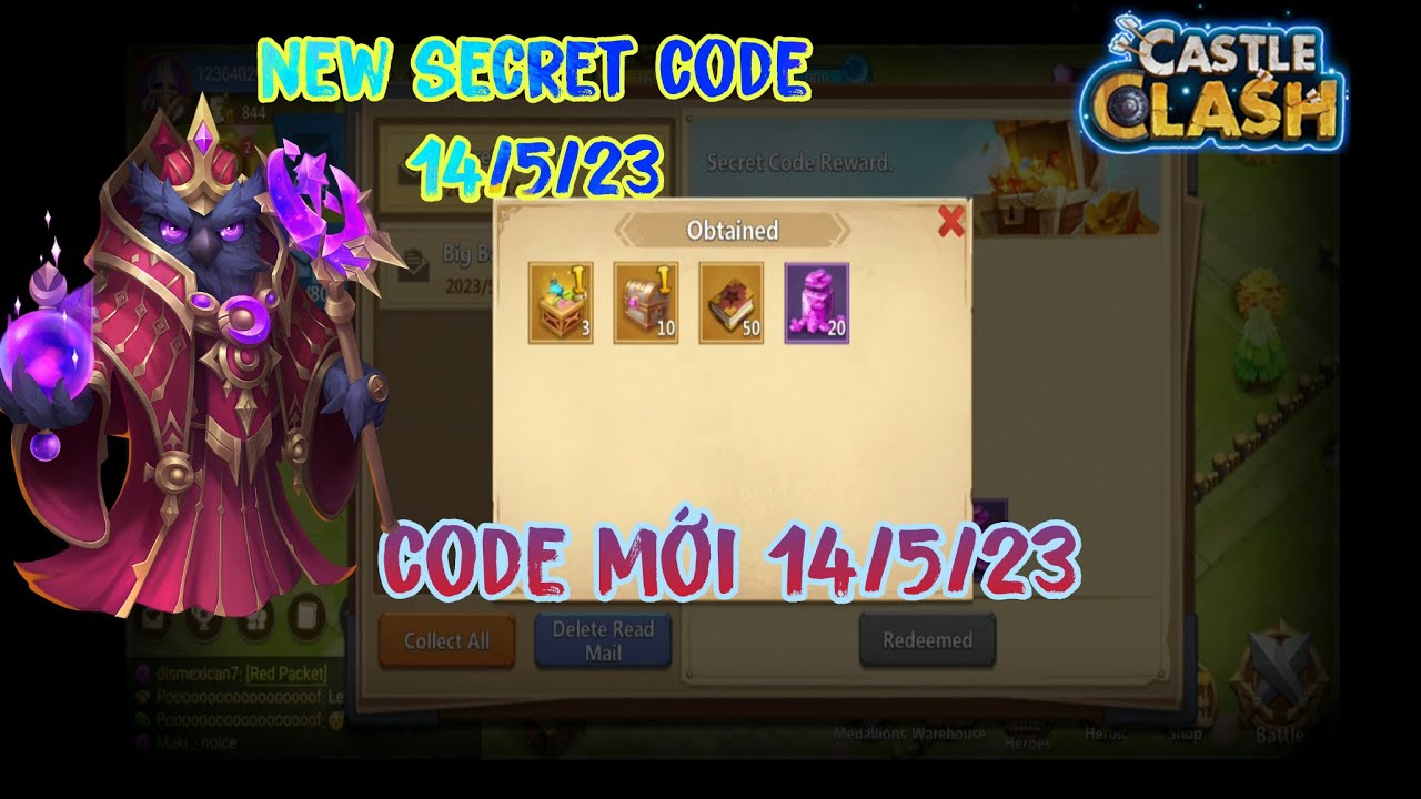 Castleclash |new secret code 14/5/23 | mã nhận thưởng mới nhất 14/5/23 - YouTube