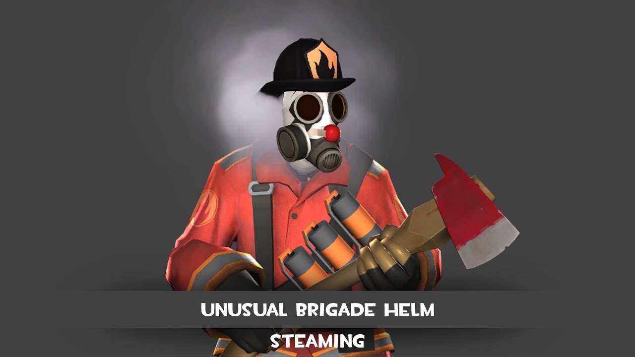 Team Fortress 2 - Unusual Brigade Helm - steaming effect - YouTube