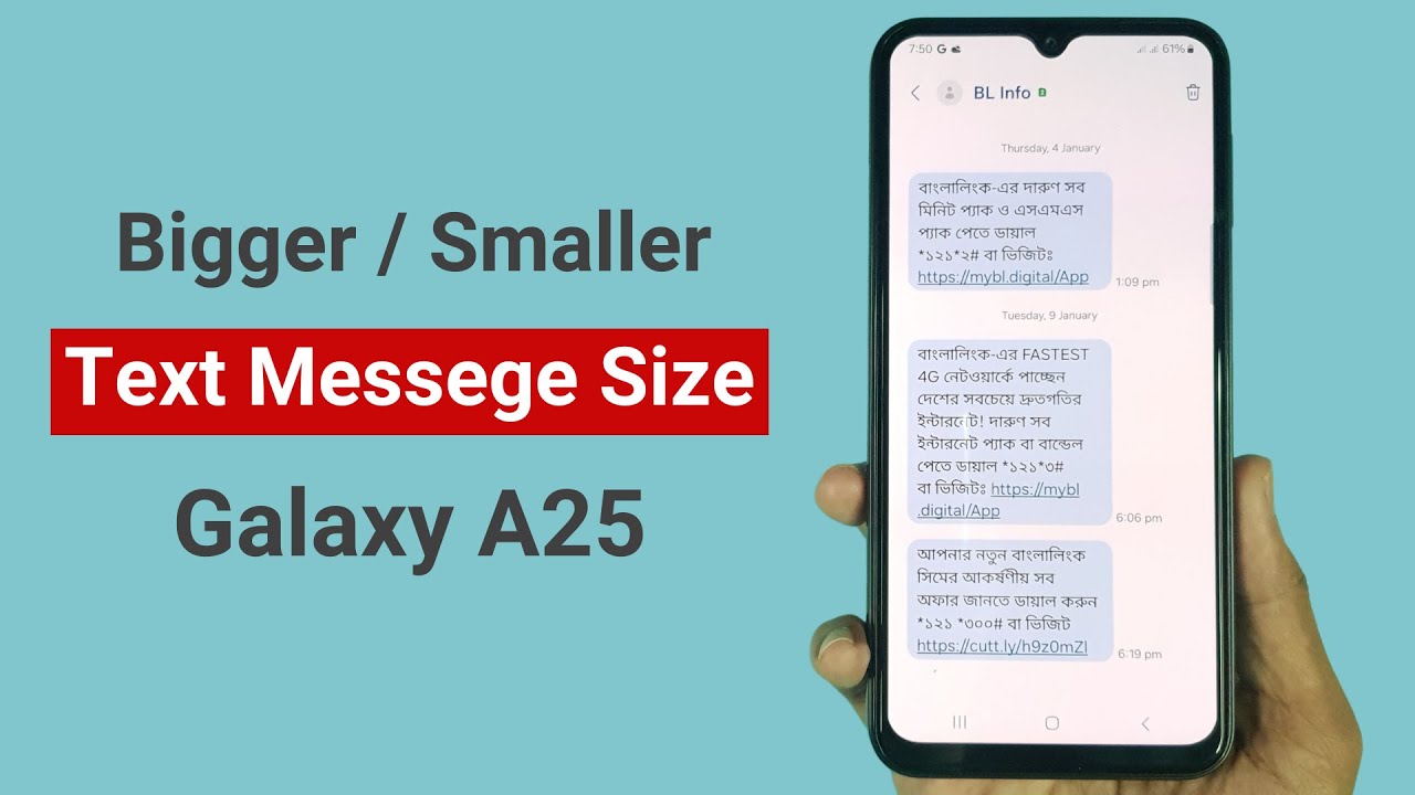 How to Increase or Decrease Text Size in Text Message Samsung A25 - YouTube