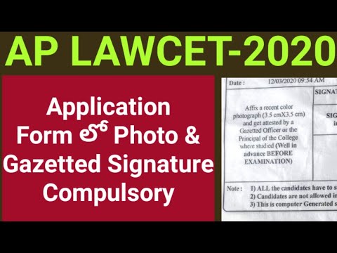 Photo & Gazetted Signature on Application Form | Mandatory | AP LAWCET ...