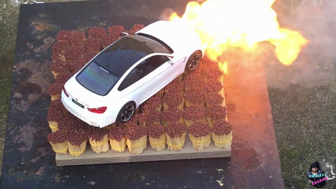 Burning my BMW M4 Coupe with 12.000 matches.EXPERIMENT - YouTube