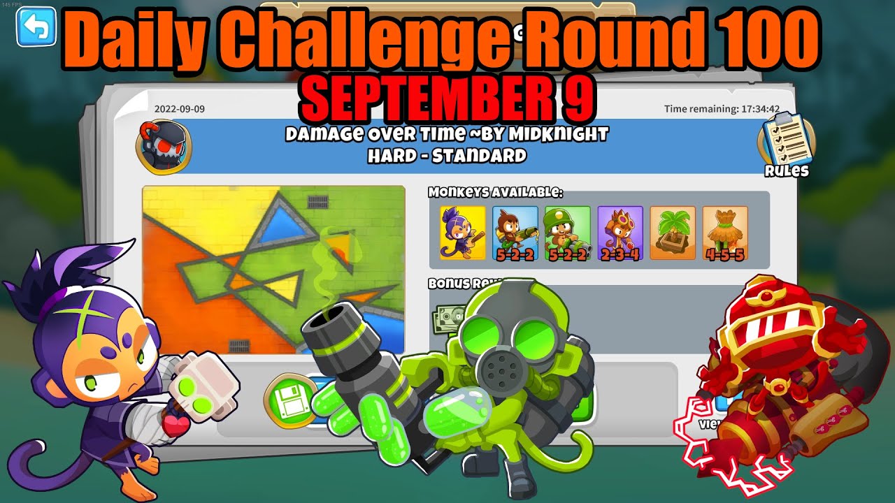 BTD6 - 'Damage Over Time' Daily Challenge Round 100 - September 9 - YouTube