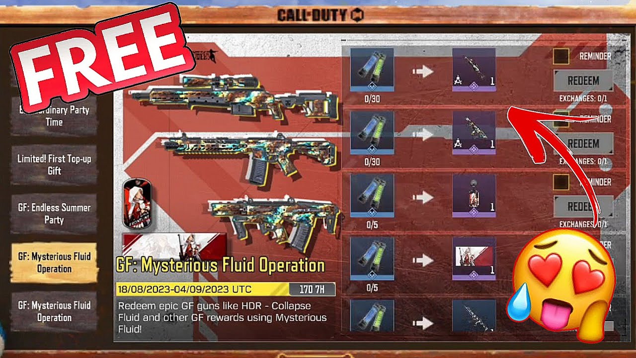 codm gf mysterious fluid operation event 2023 | get free epic collapse ...