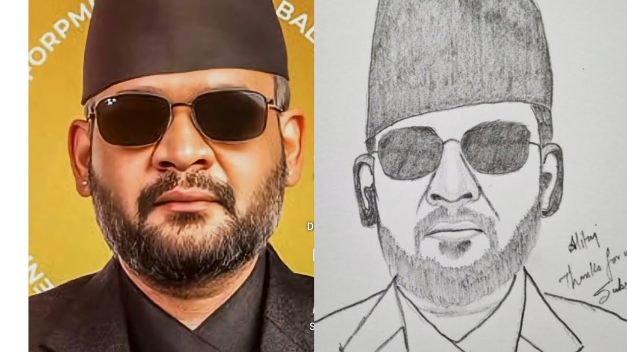 Nepal new PM Balen Shah sketch| Drawings tutorial step by step for ...