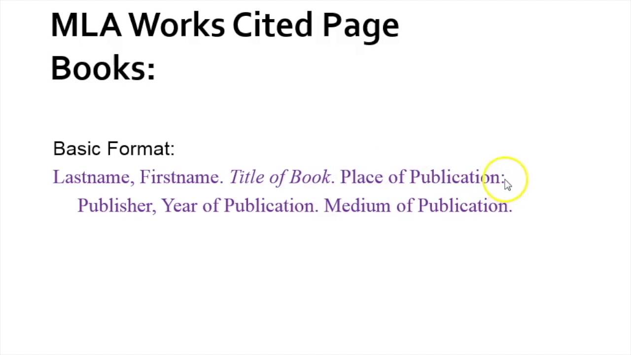 Citing Books In MLA - YouTube