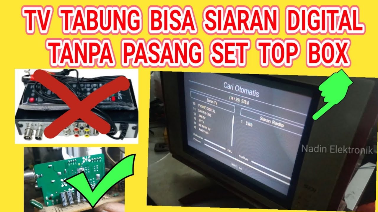 TV DIGITAL DITV TABUNG TANPA SET TOP BOX ??// CARA PASANG TUNER TV ...