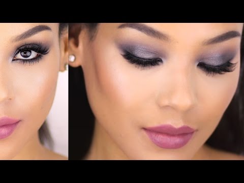 Cool Toned Fall Makeup | Plum Shimmer & Mauve Lips | Naked Smoky Tutorial - YouTube