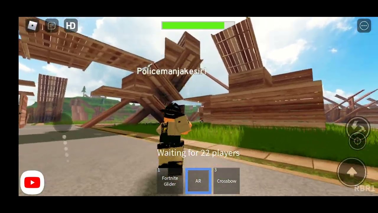 playing a rip off of fortnight roblox - YouTube