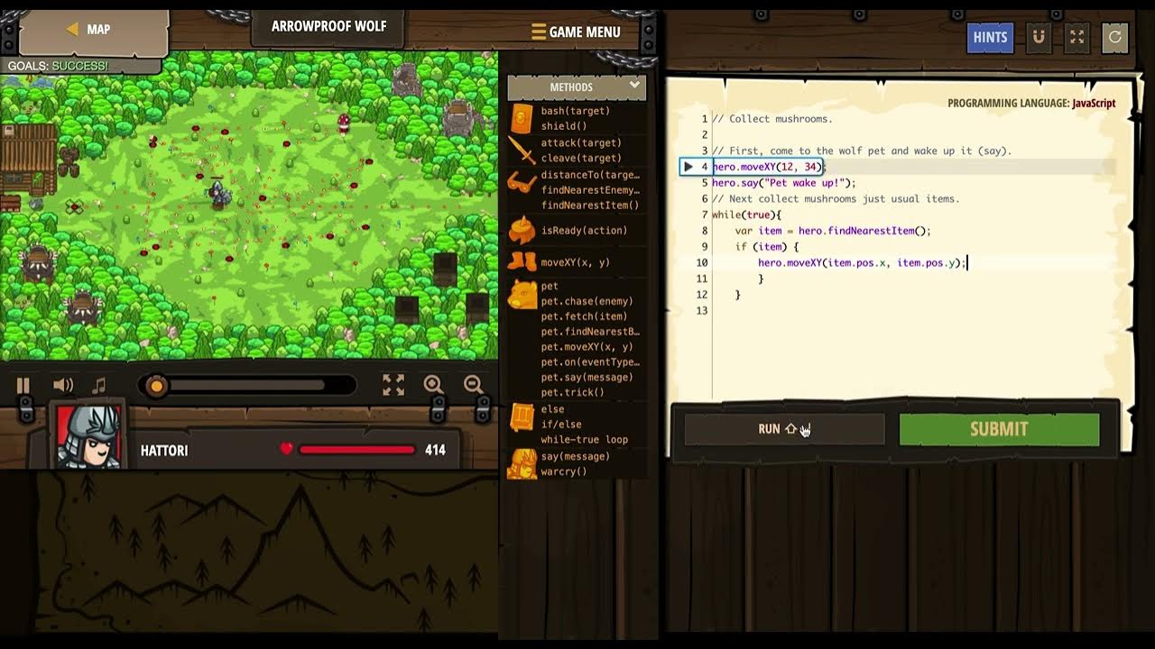CodeCombat - Arrowproof wolf - JavaScript - YouTube