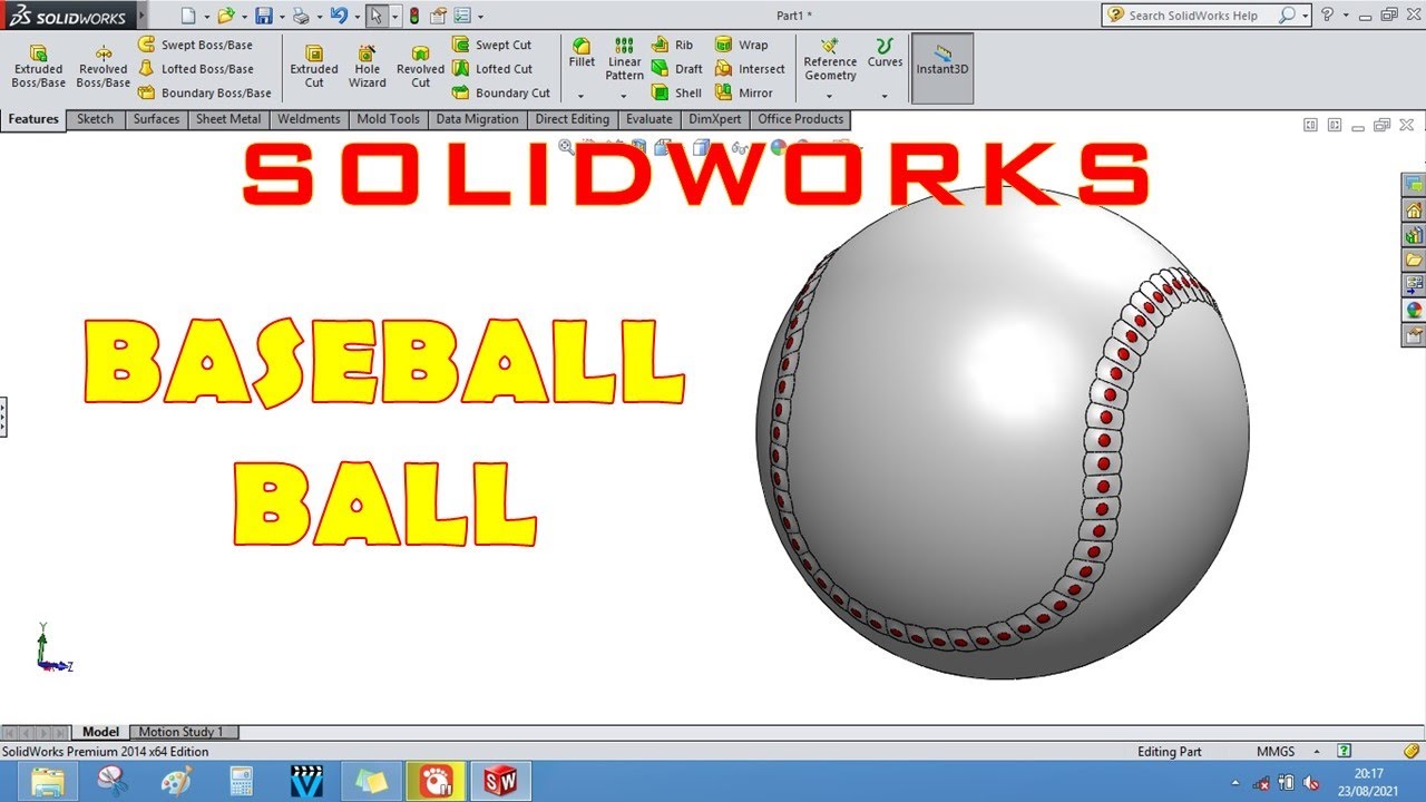 SolidWorks Tutorial l Baseball By Desain Dari Nol - YouTube