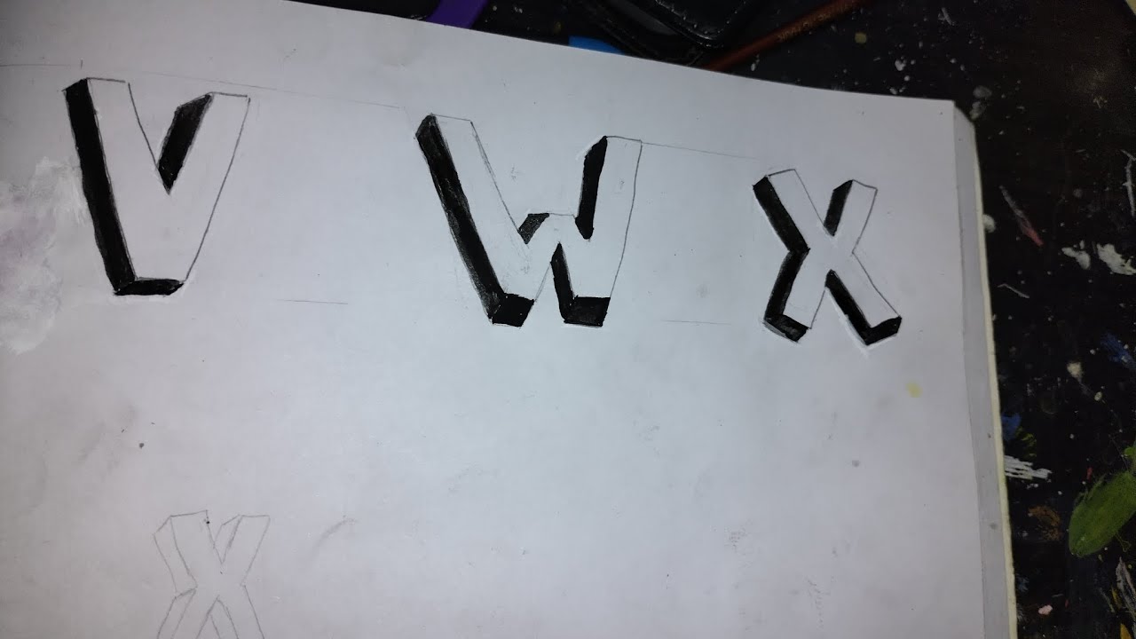 how to draw 3D letters VWX | #youtubevideos #3dletterdrawing #3dart ...