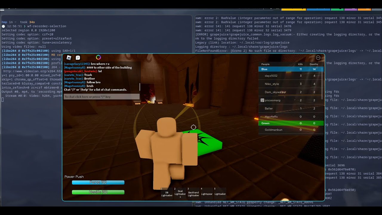 Roblox Grapejuice Wayland Shiftlock Fix Using gamescope - YouTube
