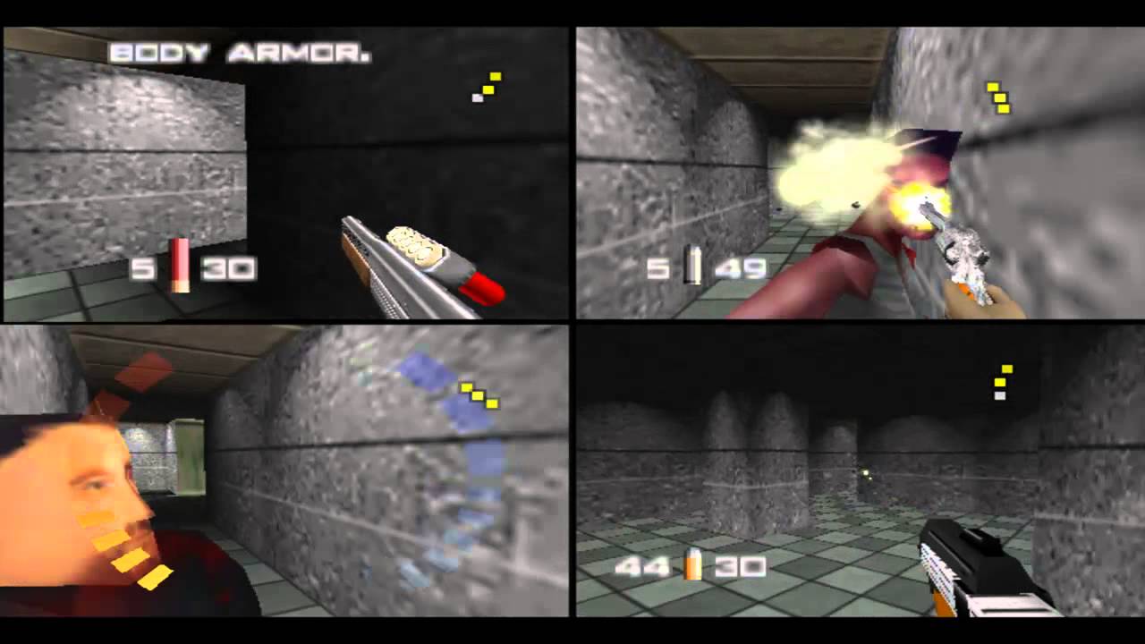 Goldeneye 007 [N64] Online - [4P Battle/Normal Scenario In Basement ...